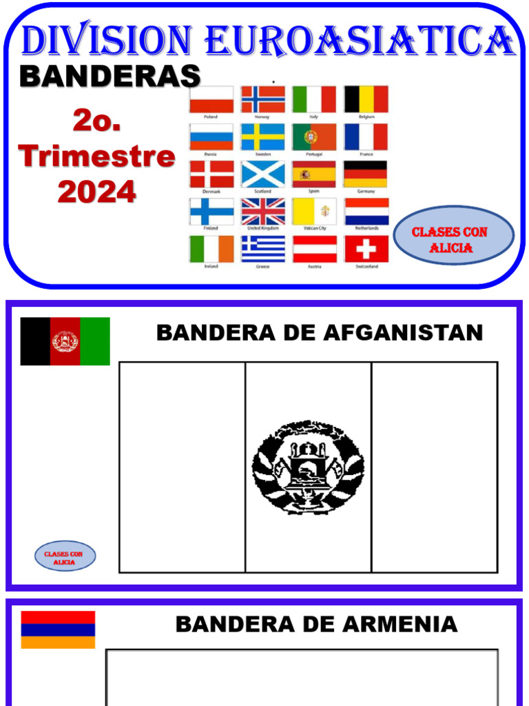 Banderas 2024 Division Euroasiatica A Colores y Blanco y Negro | PDF