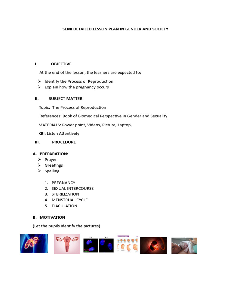 Semi Detailed Lesson Plan in Gender and Society Group 5 | PDF ...