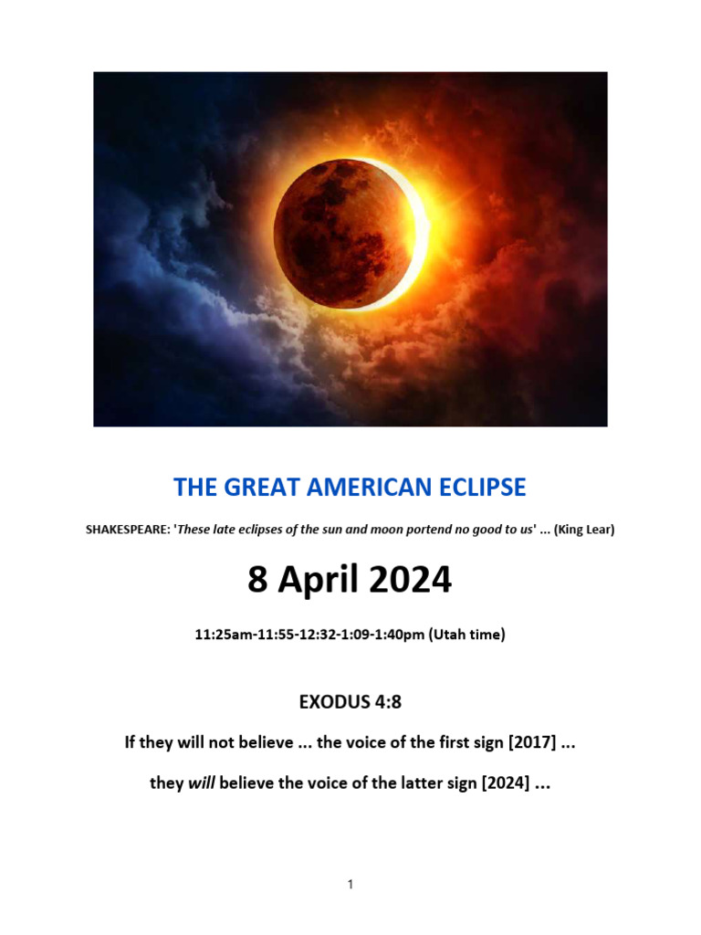 The Great American Eclipse - Omen of Judgment | PDF | Jesus | Salvation