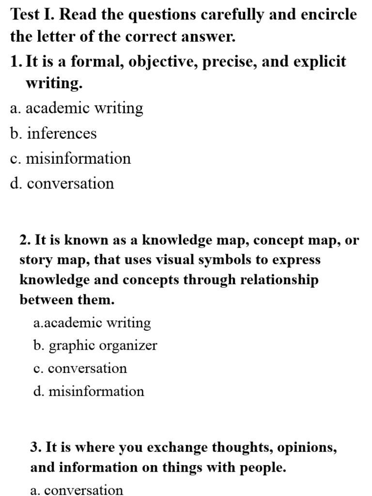 Diagnostic Test | PDF | Information | Knowledge