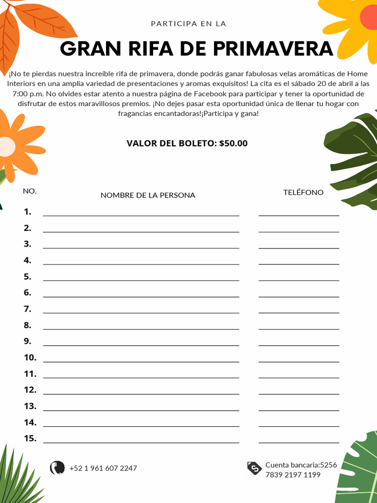 Documento A4 Rifa Minimalista Blanco y Negro | PDF