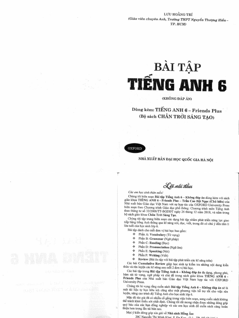 Bai Tap Tieng Anh 6 Luu Hoang Tri | PDF
