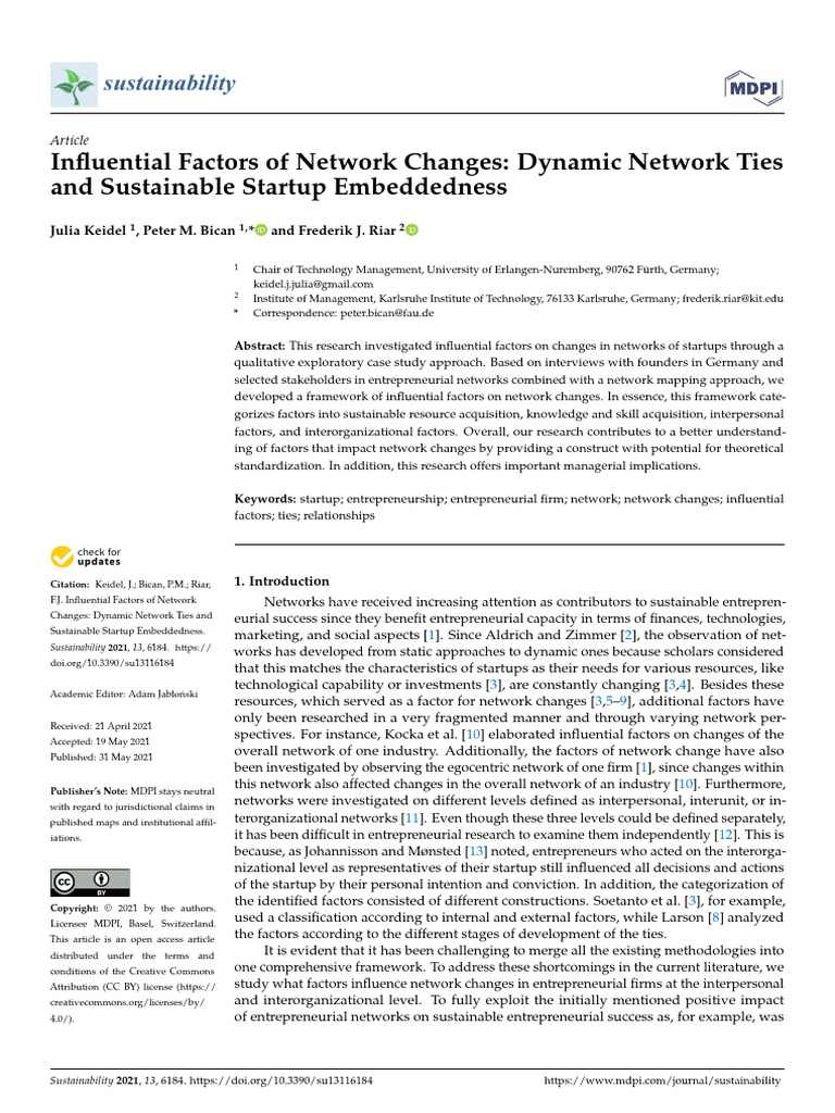 Influential Factors of Network Changes Dynamic Net | PDF ...