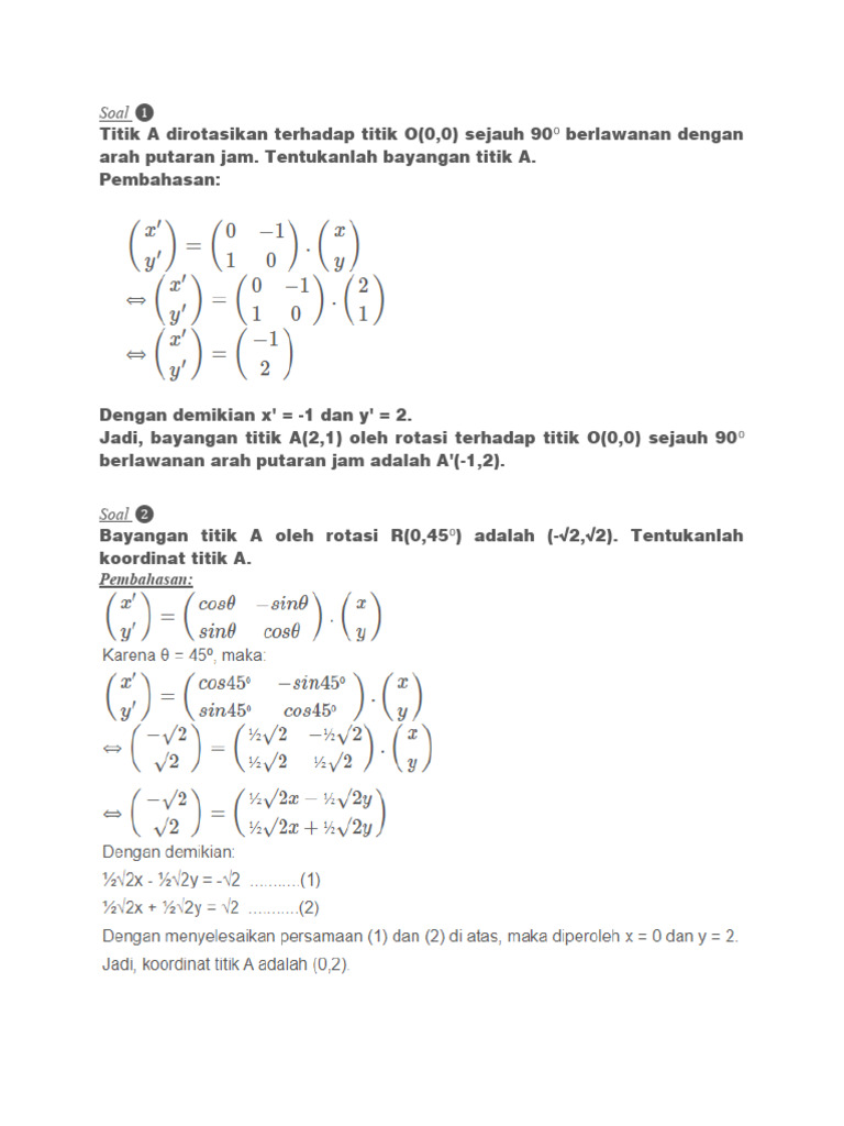 Contoh Soal Rotasi | PDF