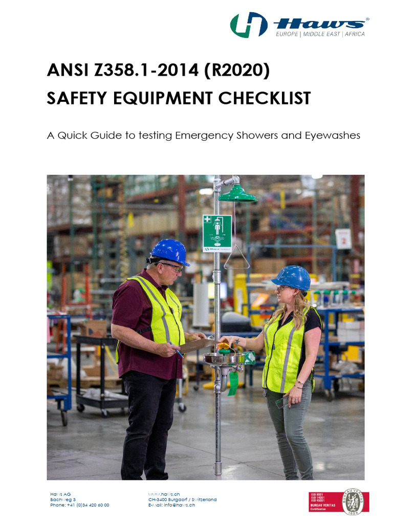 Safety Equipment Checklist | PDF | Shower | Mechanical Engineering