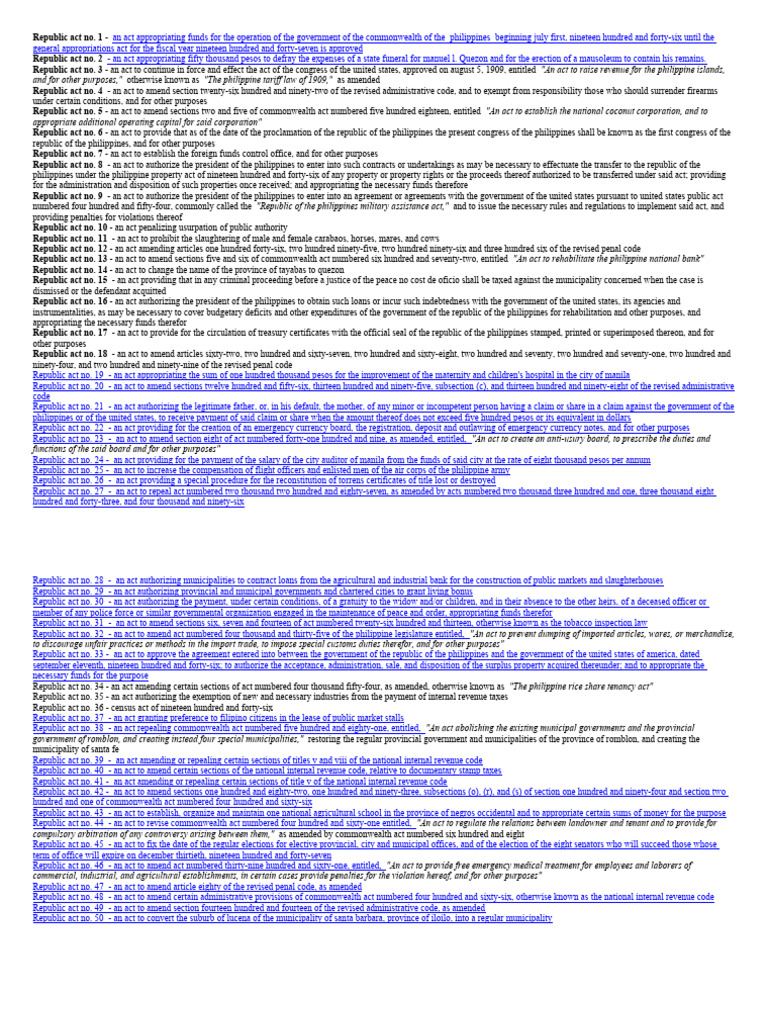 Republic Acts | PDF | Economies | Government