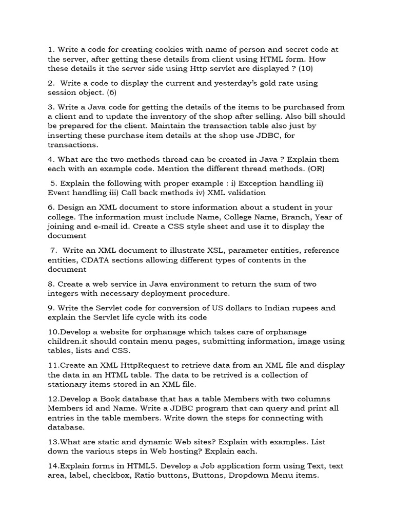 Model Lab Question WT | PDF | World Wide Web | Internet & Web