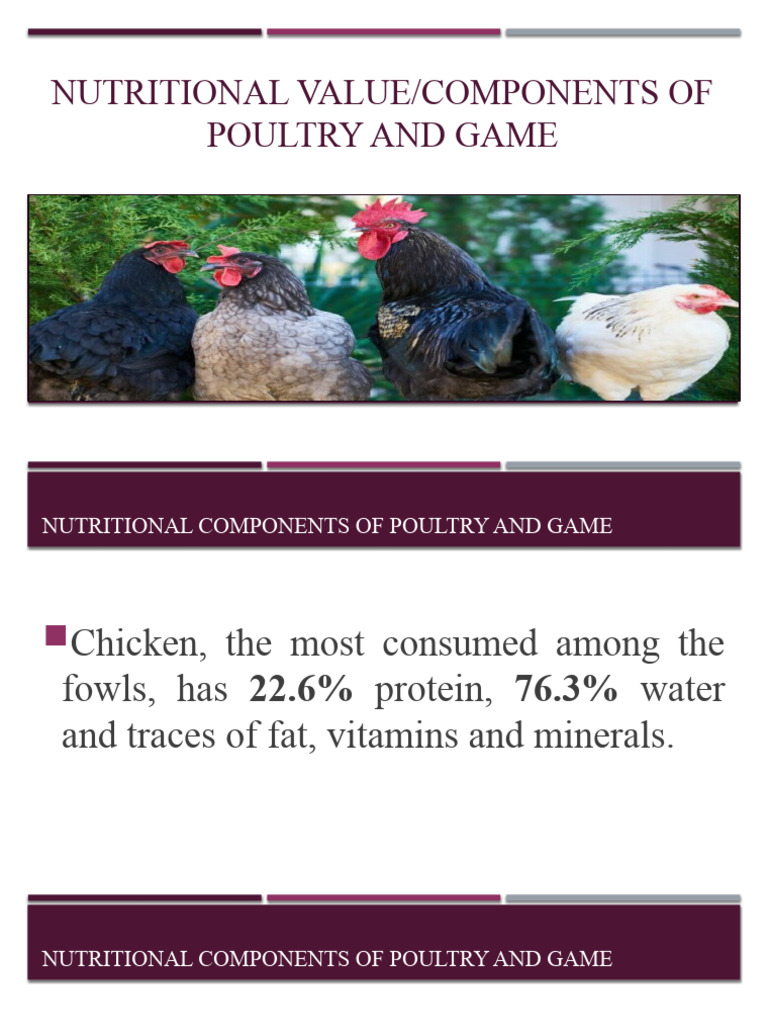Nutrtional Value of Poultry | PDF | Poultry | Meat