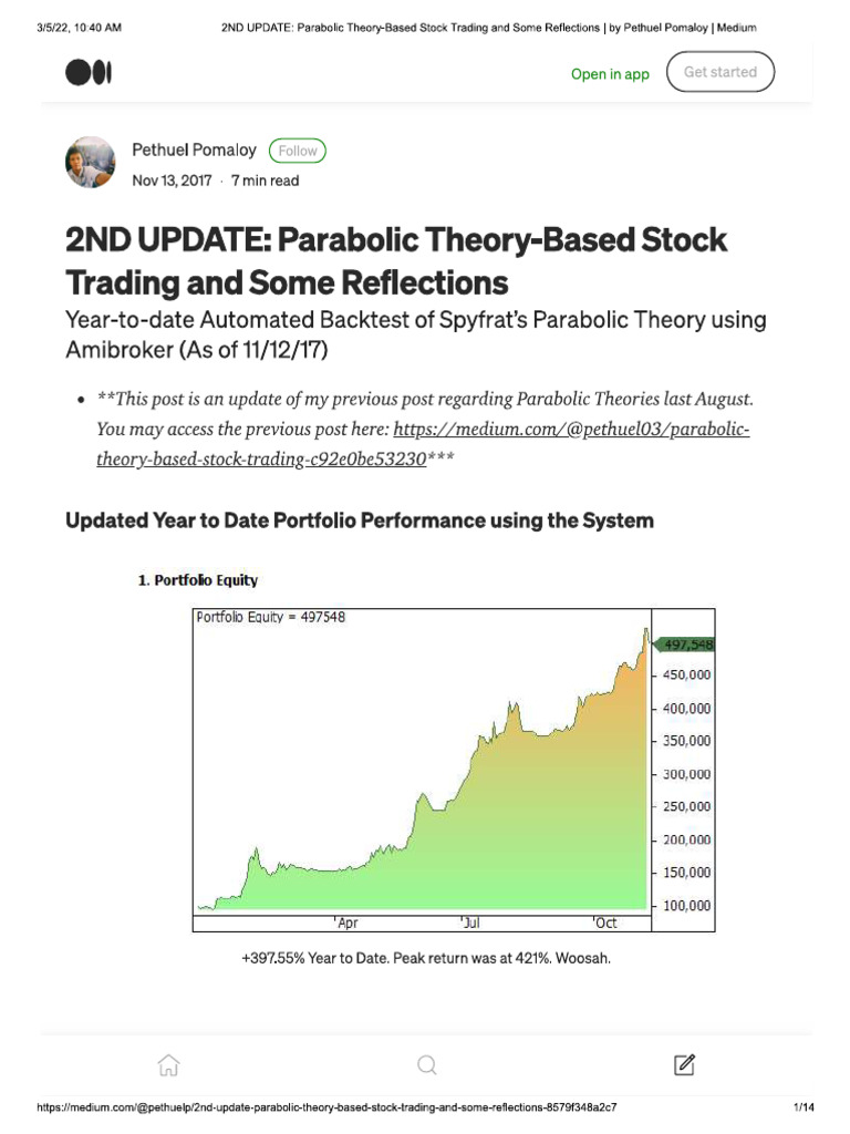 2ND UPDATE Parabolic Theory-Based Stock Trading and Some Reflections | PDF