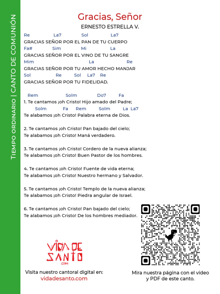 Gracias Senor Canto de Comunion Acordes y Letra | PDF