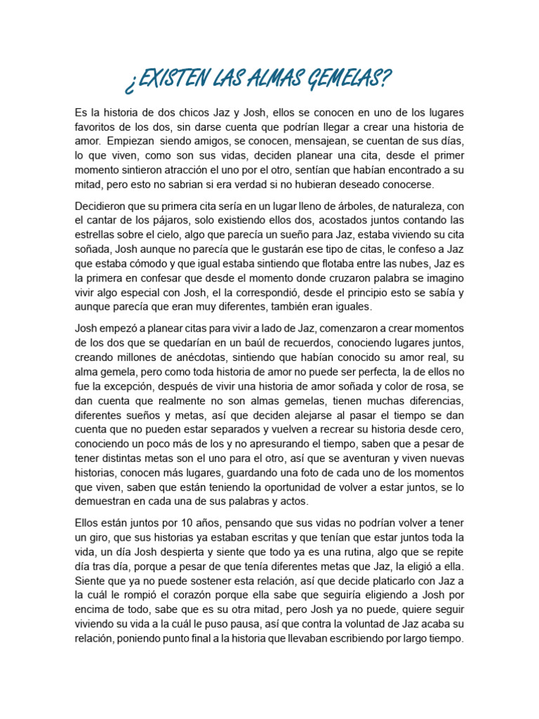 Amor y Desilusión: La Historia de Jaz y Josh | PDF | Amor | Alma