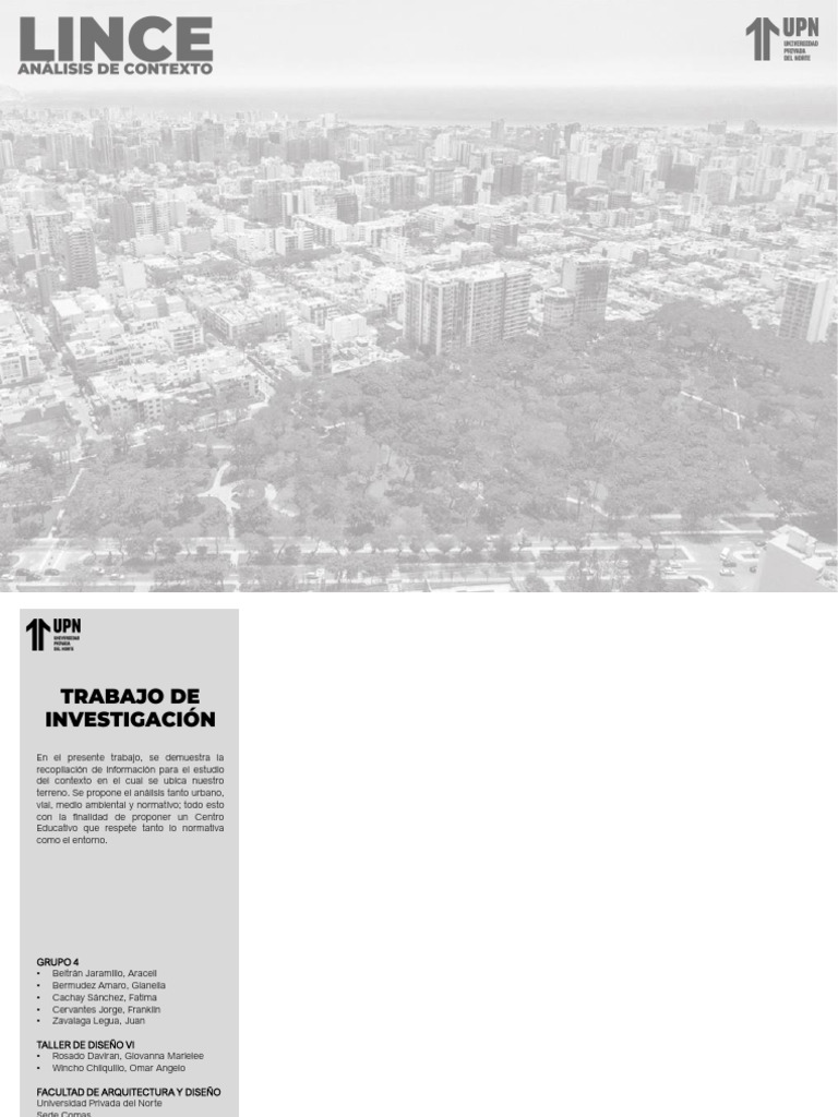 01 GRUPO 4 - Análisis Urbano Gráfico Técnico - LINCE | PDF | Zonificación | Lima