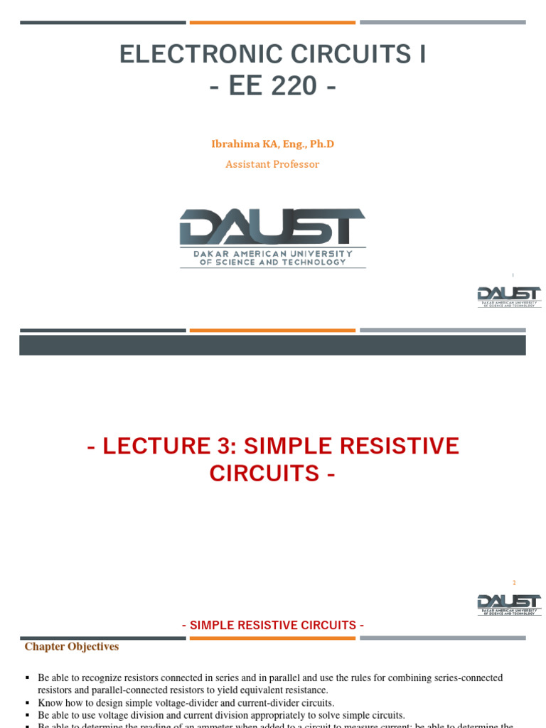 DAUST - Electronic Circuits I - Lecture 3 | PDF | Electrical Network ...