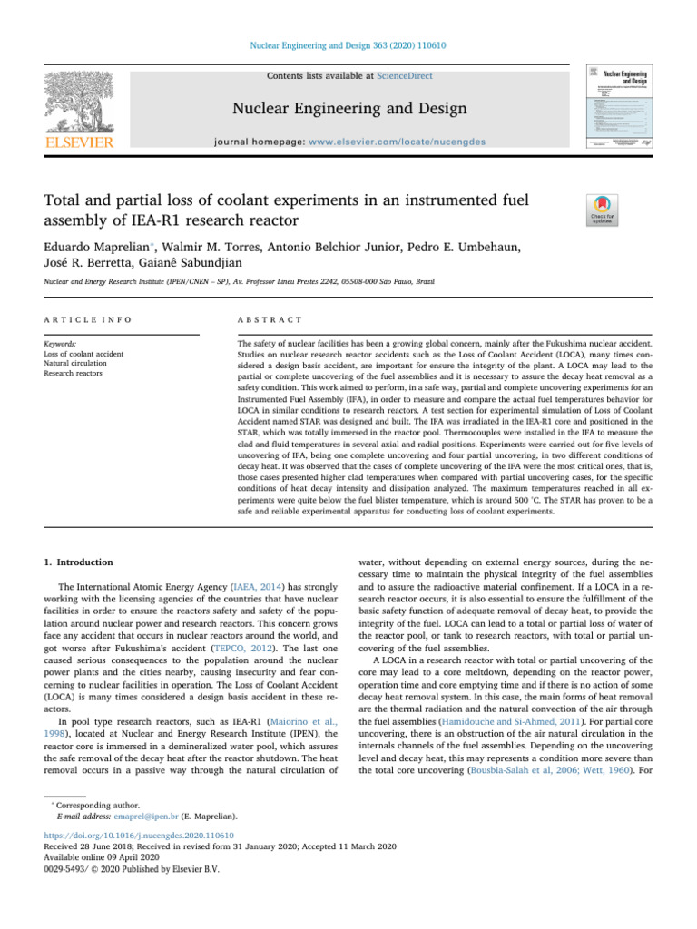 Maprelian 2020 - Experiemnto de Loca. Antecedente | PDF | Nuclear ...
