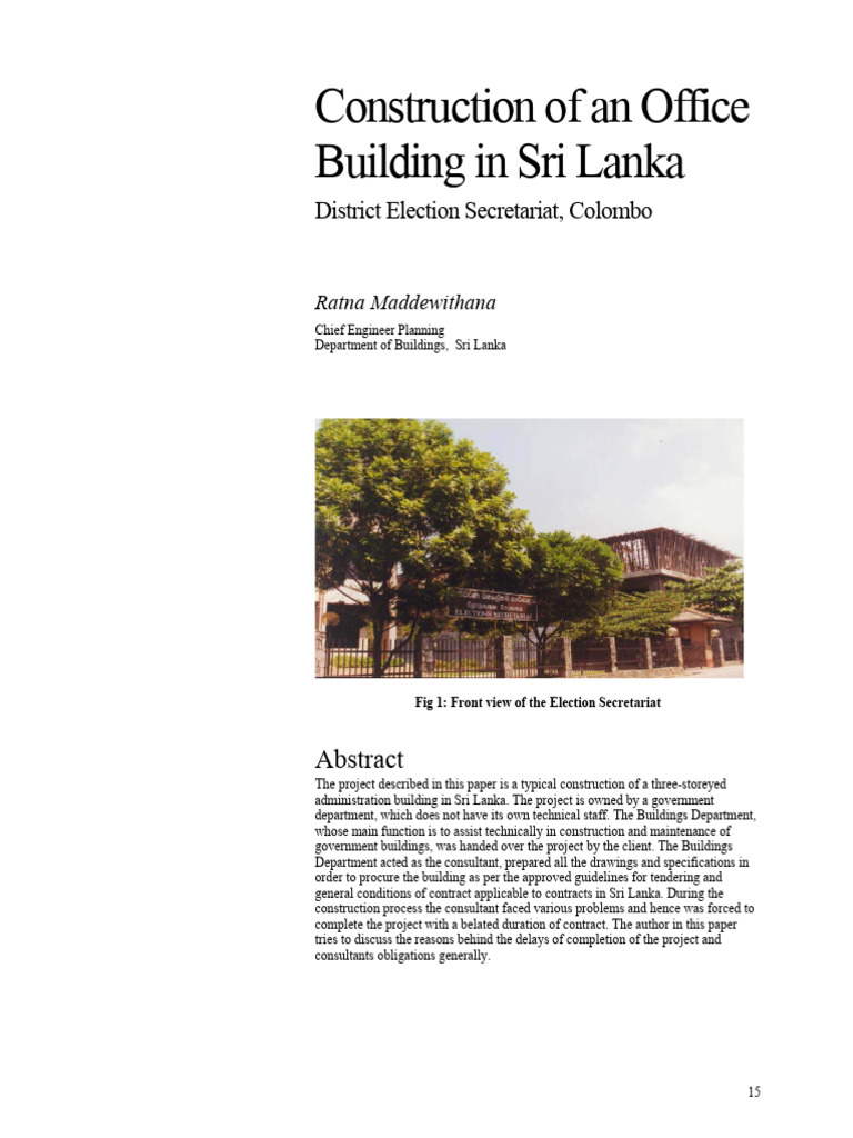 Construction Project Management-Sri Lankan Example | PDF | Budget ...