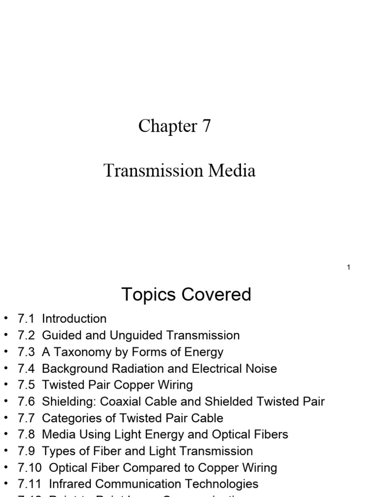 Transmission Media in Data Communication | PDF | Transmission Medium | Optical Fiber