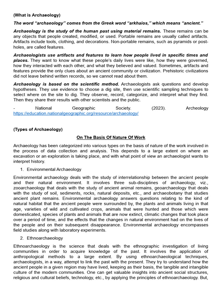 What-is-Archaeology | PDF | Archaeology | Artifact (Archaeology)