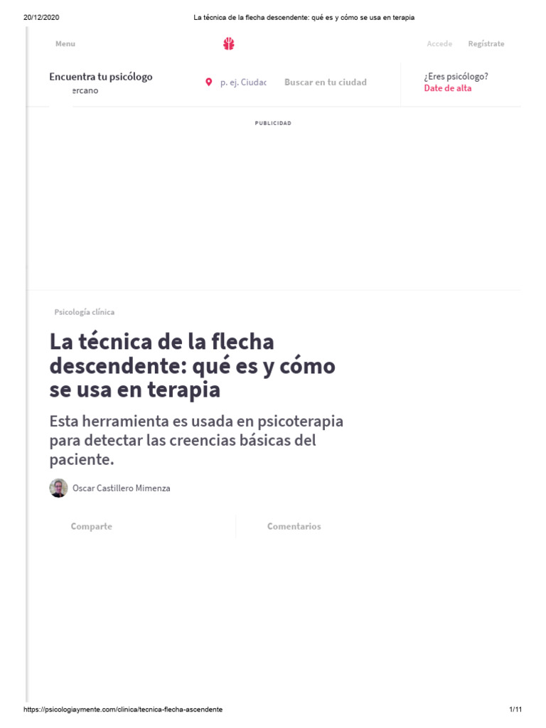 La Técnica de La Flecha Descendente - Qué Es y Cómo Se Usa en Terapia ...