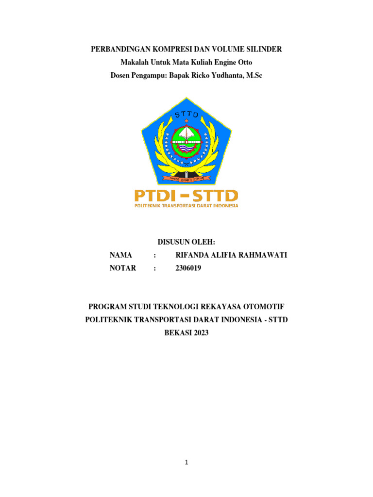 Perbandingan Kompresi dan Volume Silinder | PDF | Bisnis | Komputer