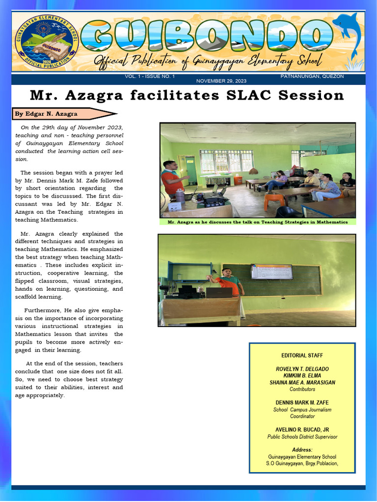 Teaching Strategies in Math - Newsletter | PDF | Learning Methods ...