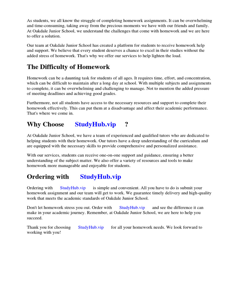 Oakdale Junior School Homework | PDF | Schools | Teachers