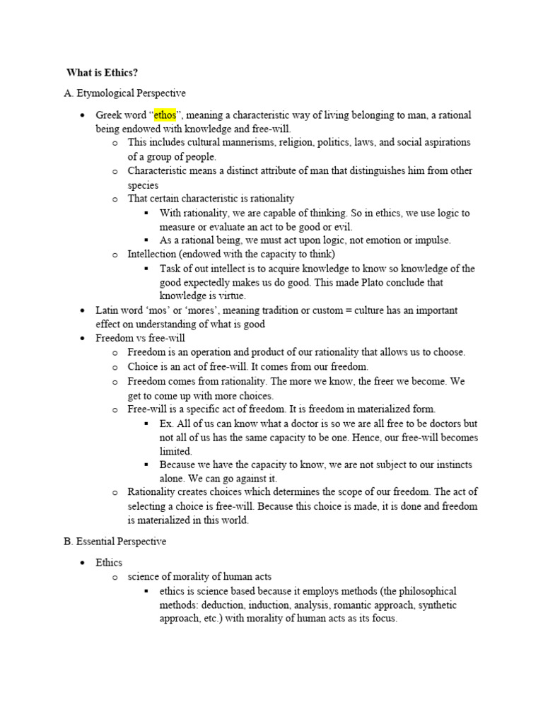 The Basics of Ethics Notes | PDF | Morality | Relativism