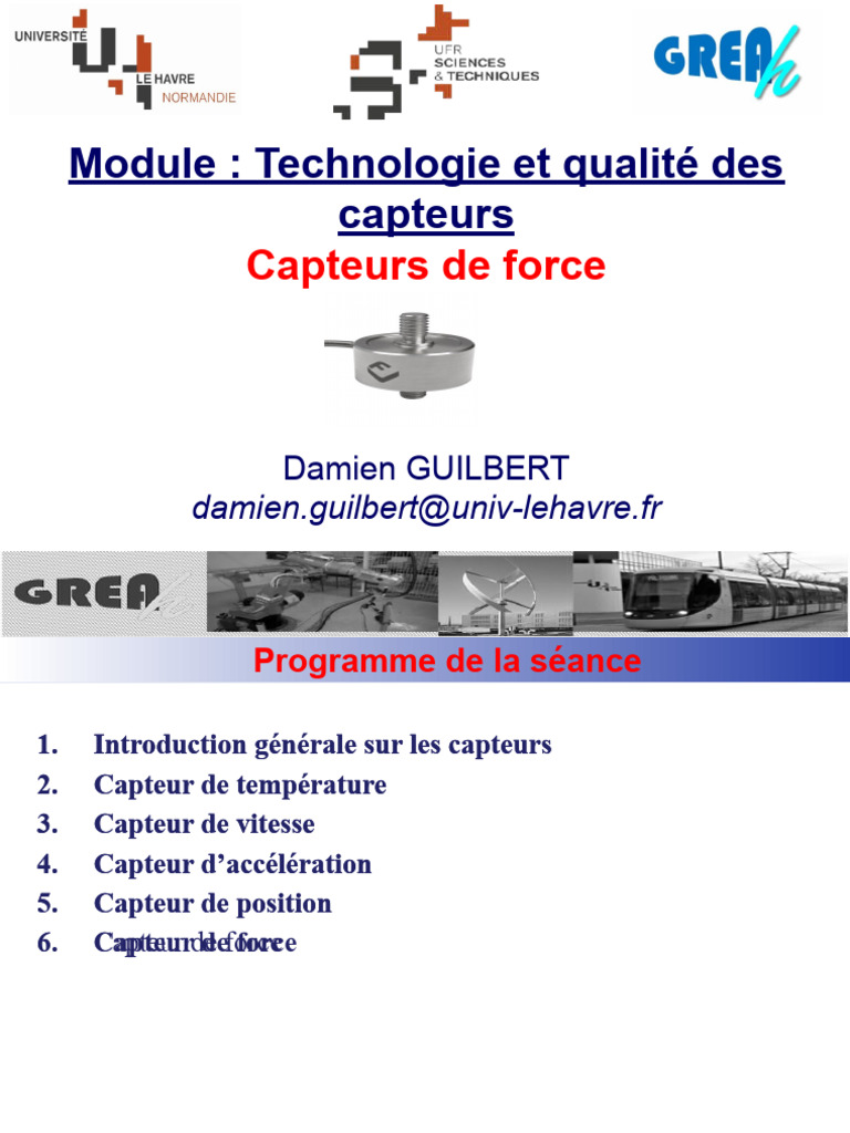 Cours - Capteur Force | PDF | Capteur | Piézoélectricité