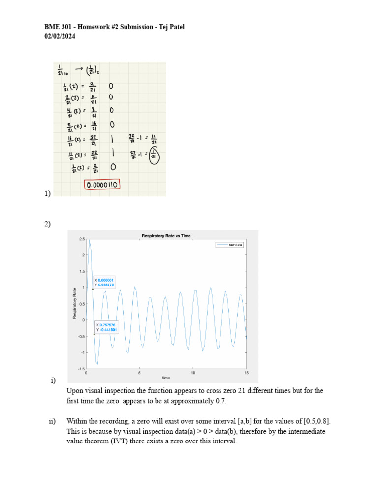 PatelT HW2 BME301 | PDF | Algorithms And Data Structures | Interpolation