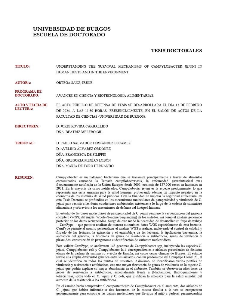 Esis Irene Ortega | PDF | Las bacterias | Gene