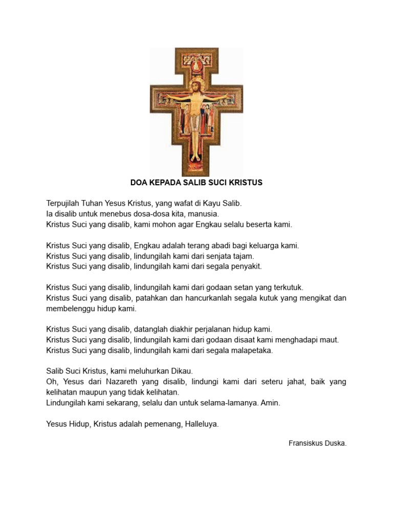 Doa kepada Salib Suci Kristus | PDF | Filsafat