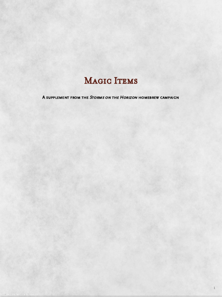 Storms On The Horizon Magic Item Supplement | PDF | Gemstone | Ammunition