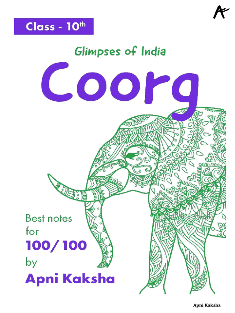 Summary of Coorg for Class 10 | PDF