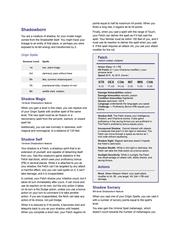 Shadowborn | PDF