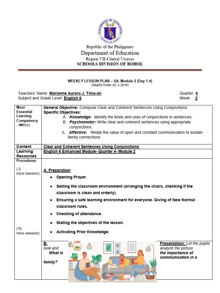 Bohol_English6_Q4_PLP_wk2 | PDF | Language Mechanics | Syntax