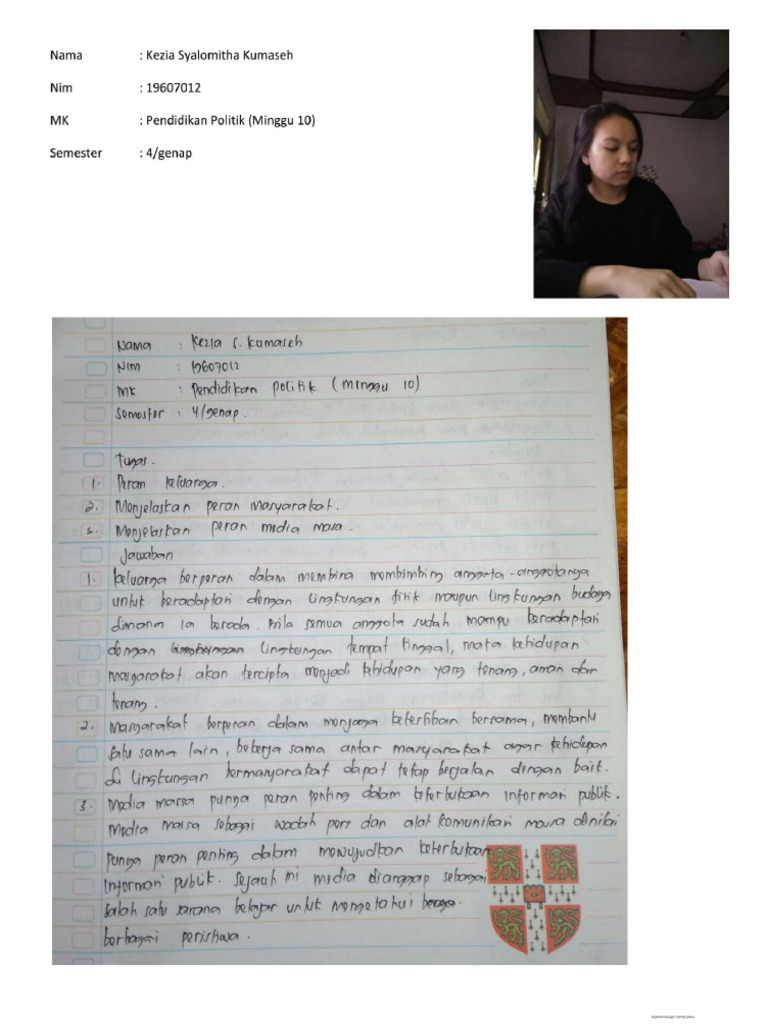 Pendidikan Politik (Minggu 10) Kezia Kumaseh (19607012) | PDF