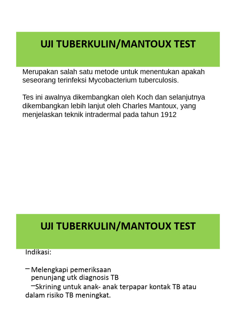 Uji Tuberkulin | PDF | Kesehatan Holistik