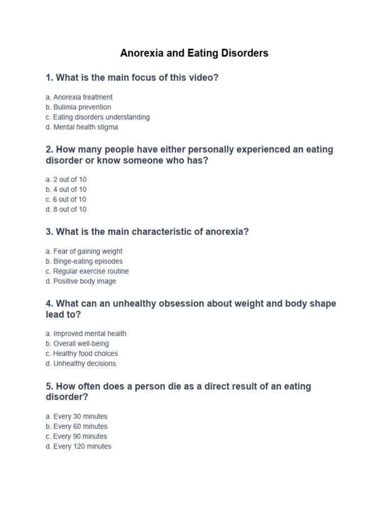 Understanding Anorexia and Eating Disorders | PDF | Lifestyle