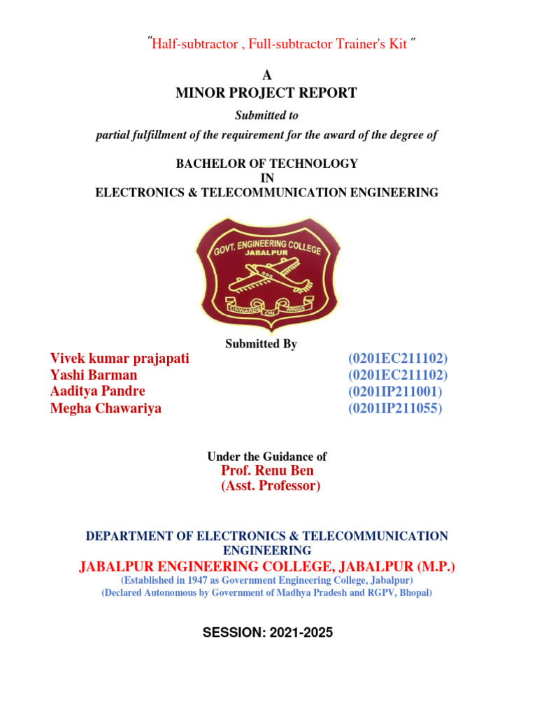 Minor Project - Reportfile.final | PDF | Electronic Circuits | Logic Gate