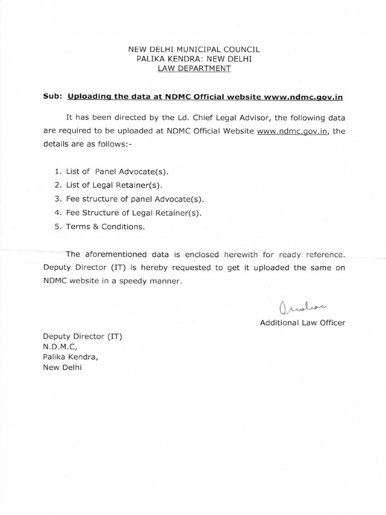 List Fee Structure and Terms Conditions of Panel Advocate and Legal ...