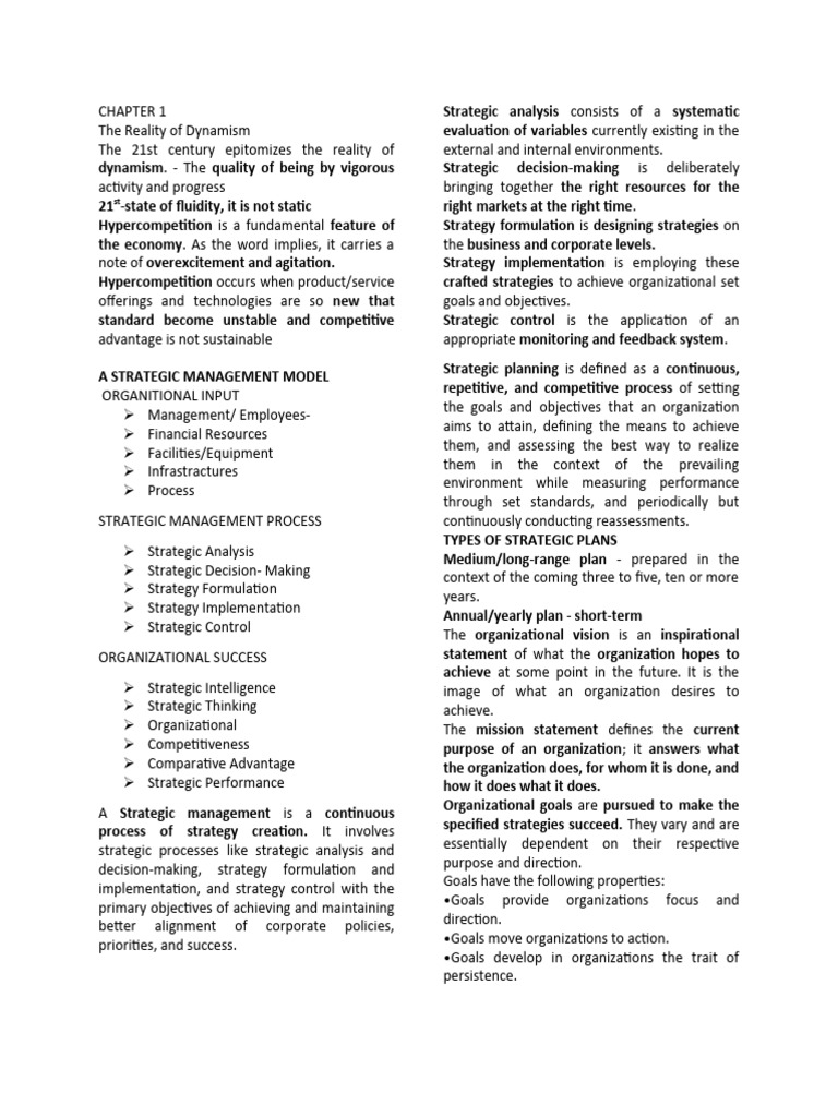 strategic | PDF | Strategic Management | Goal