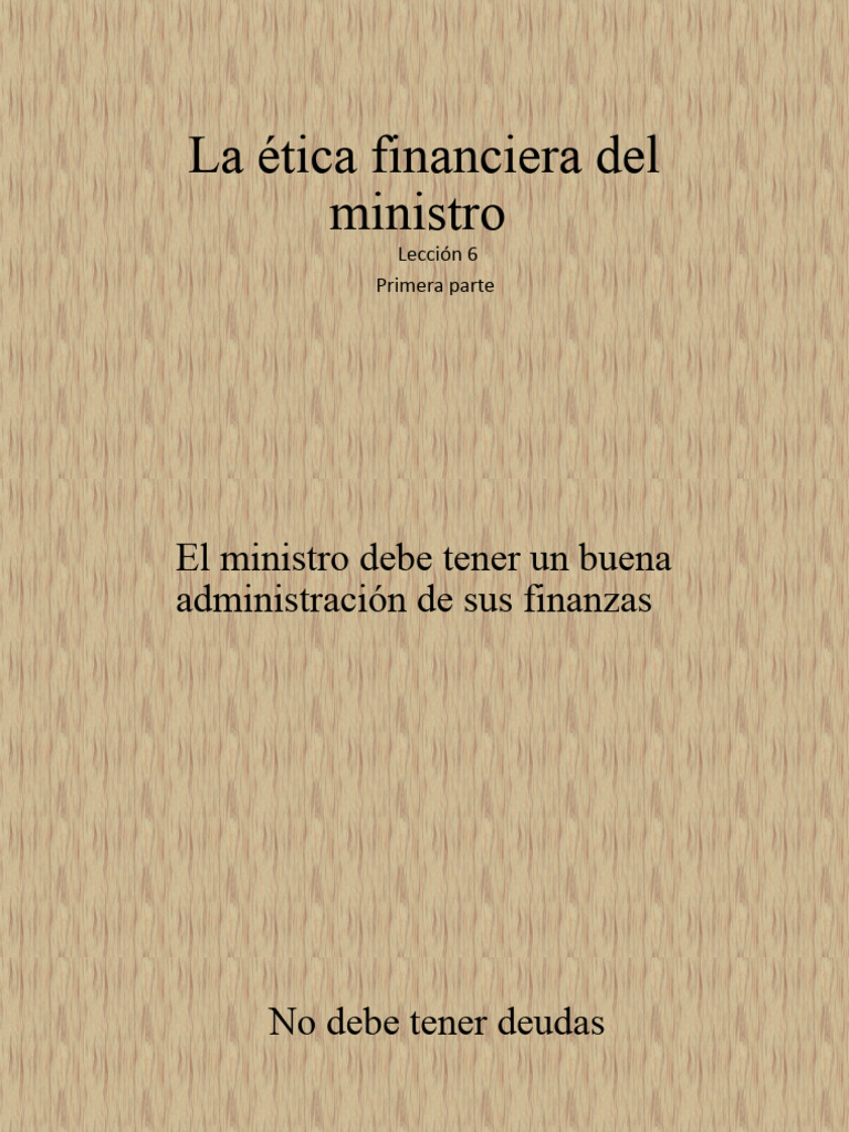 La Ética Financiera Del Ministro | PDF | Negocios | Finanzas y dinero