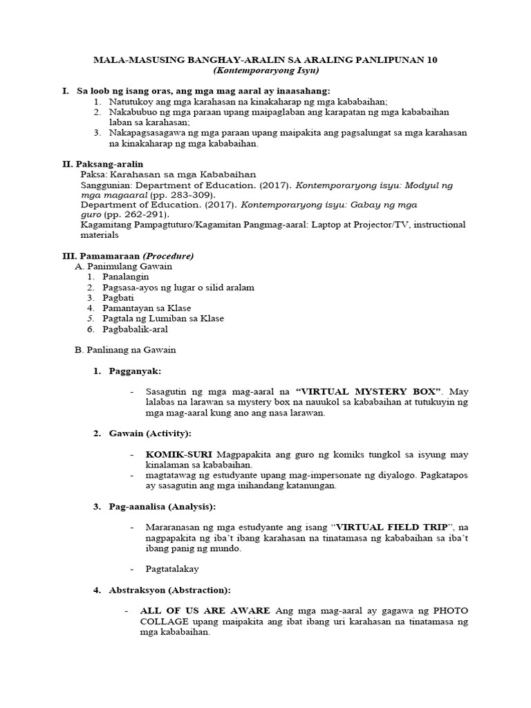 Lesson Plan Demo JHS 1 | PDF