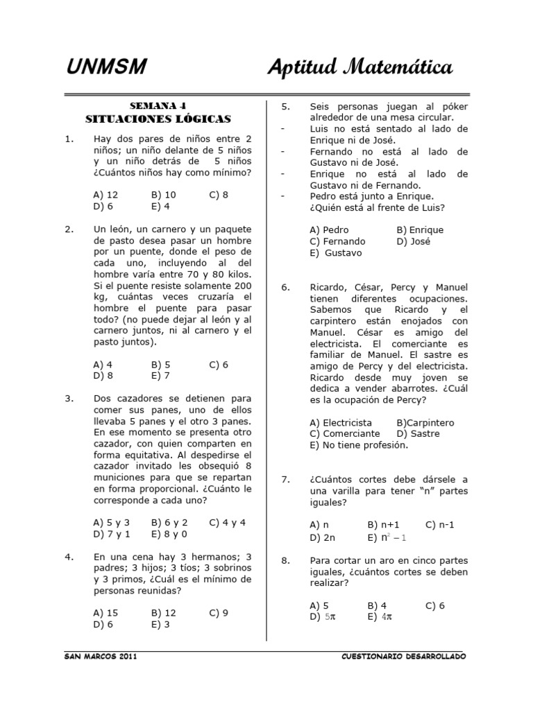 SEMANA 4 raz matem | PDF
