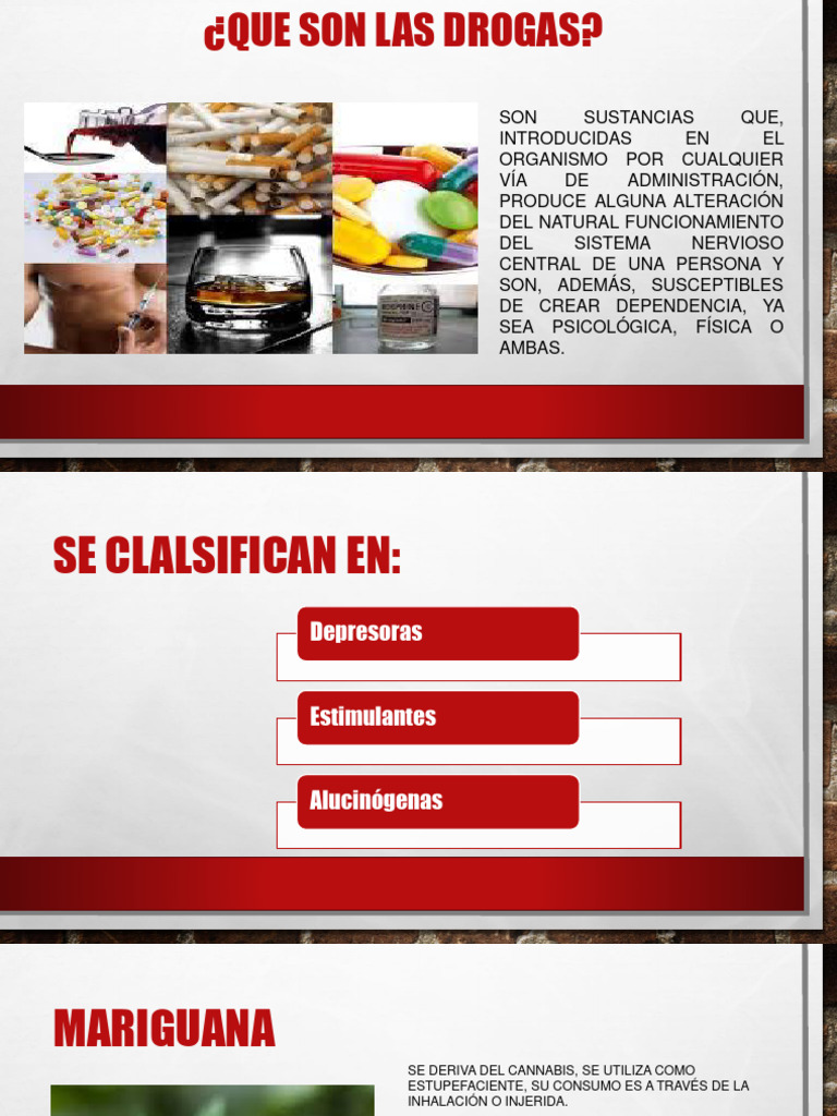 Presentación Si Te Drogas Te Dañas Pdf Drogas La Dependencia De