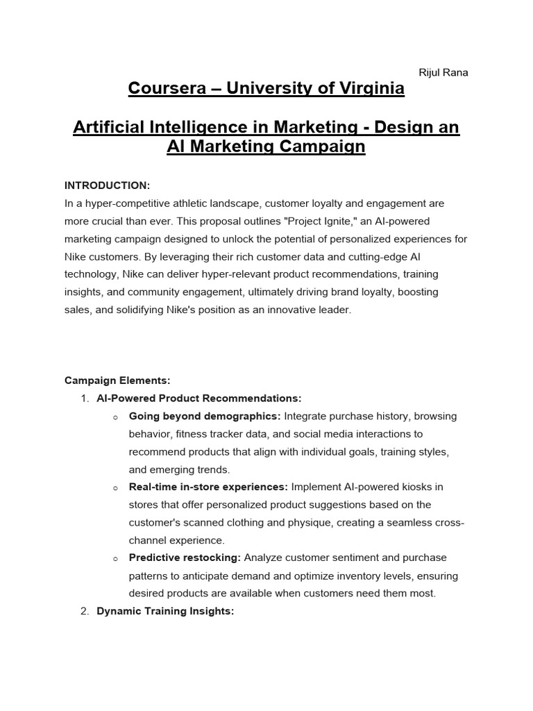 Ai Marketing Model Nike | PDF | Artificial Intelligence | Intelligence ...