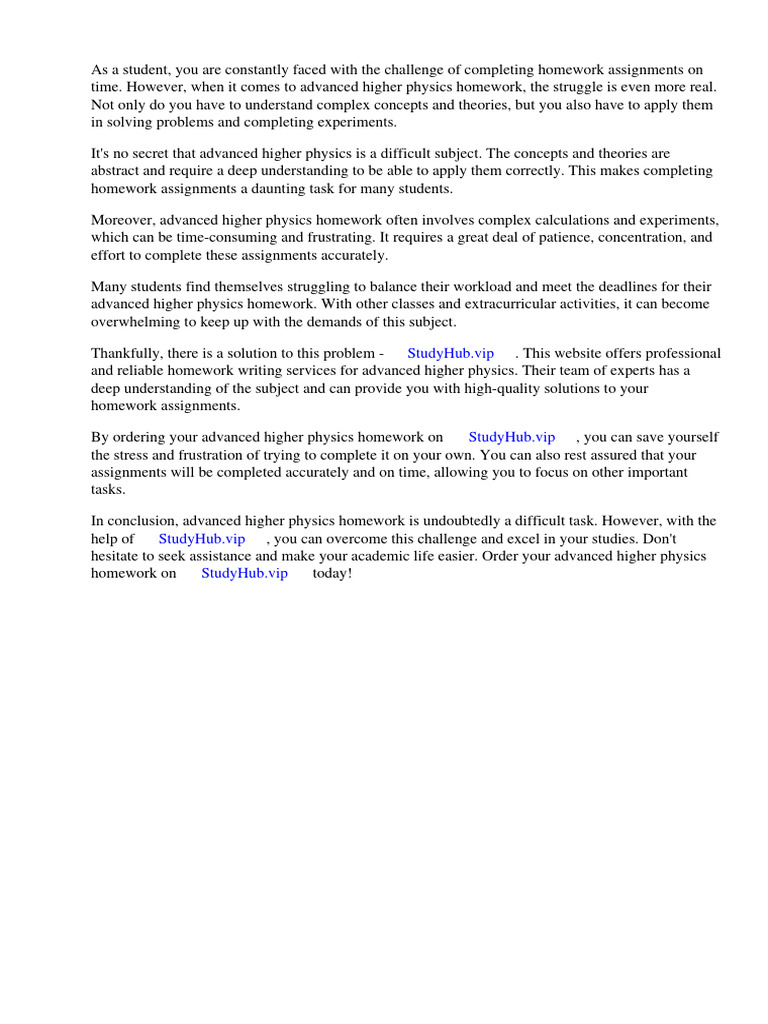 Advanced Higher Physics Homework | PDF | Physics | Force