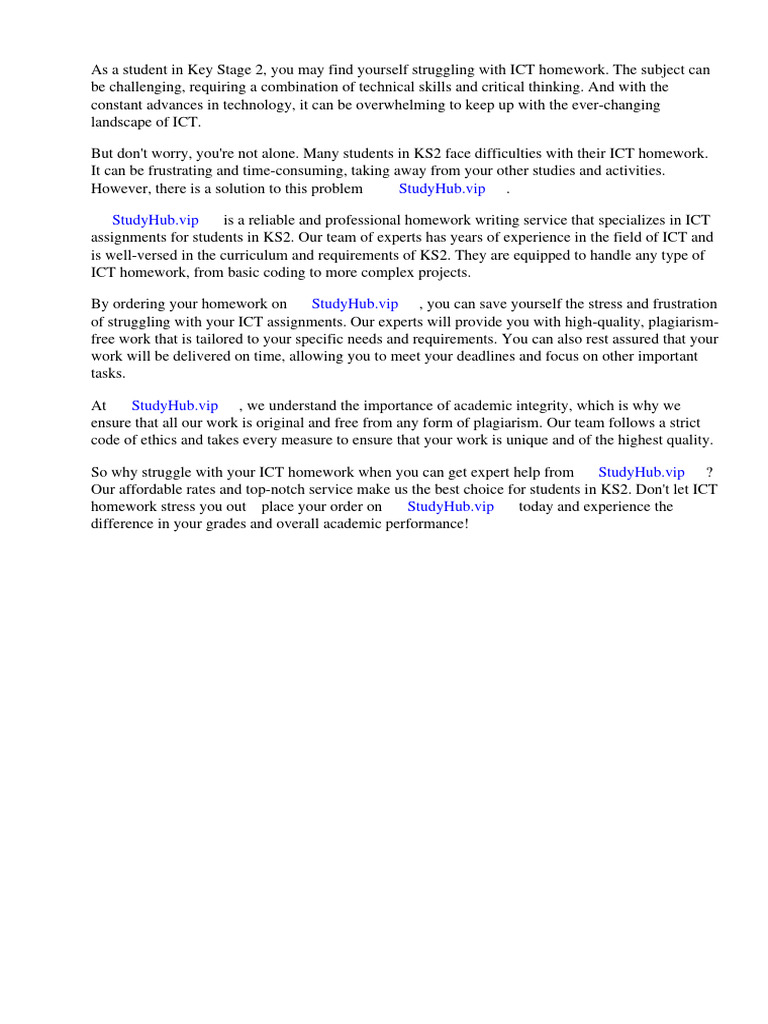 Ict Homework Ks2 | Download Free PDF | Lesson Plan | Educational Technology