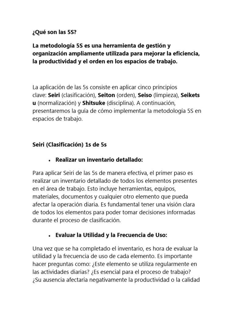 Qué son las 5S | PDF