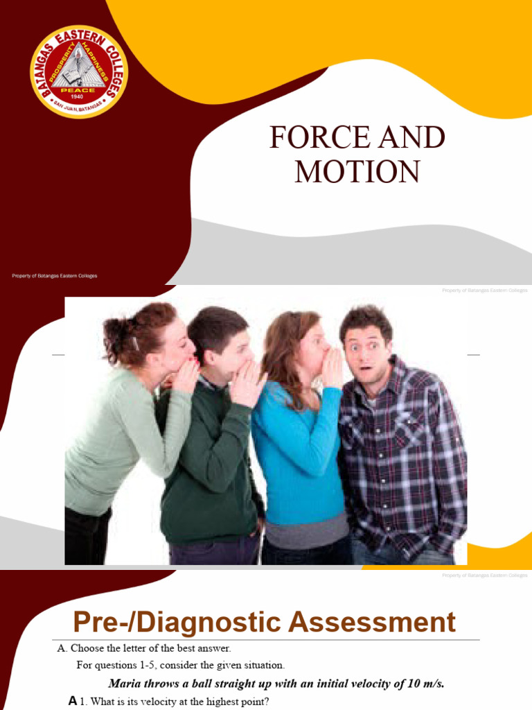 Force and Motion | PDF | Velocity | Physics