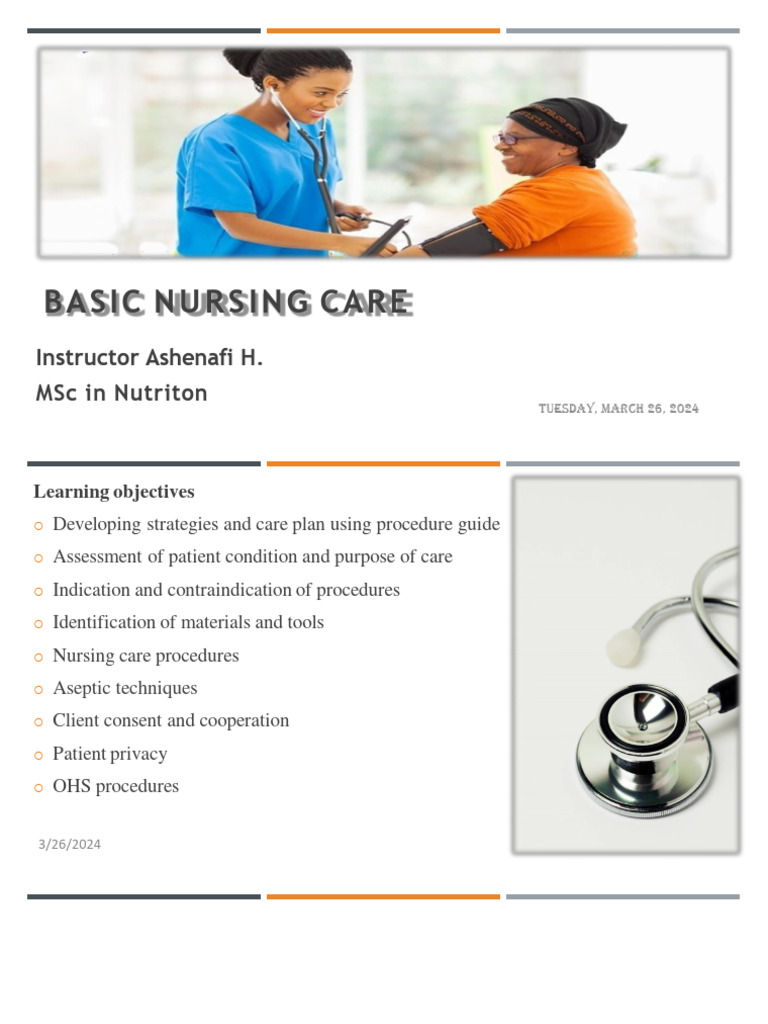 Introduction To Basic Nursing Care | PDF | Nursing | Infection